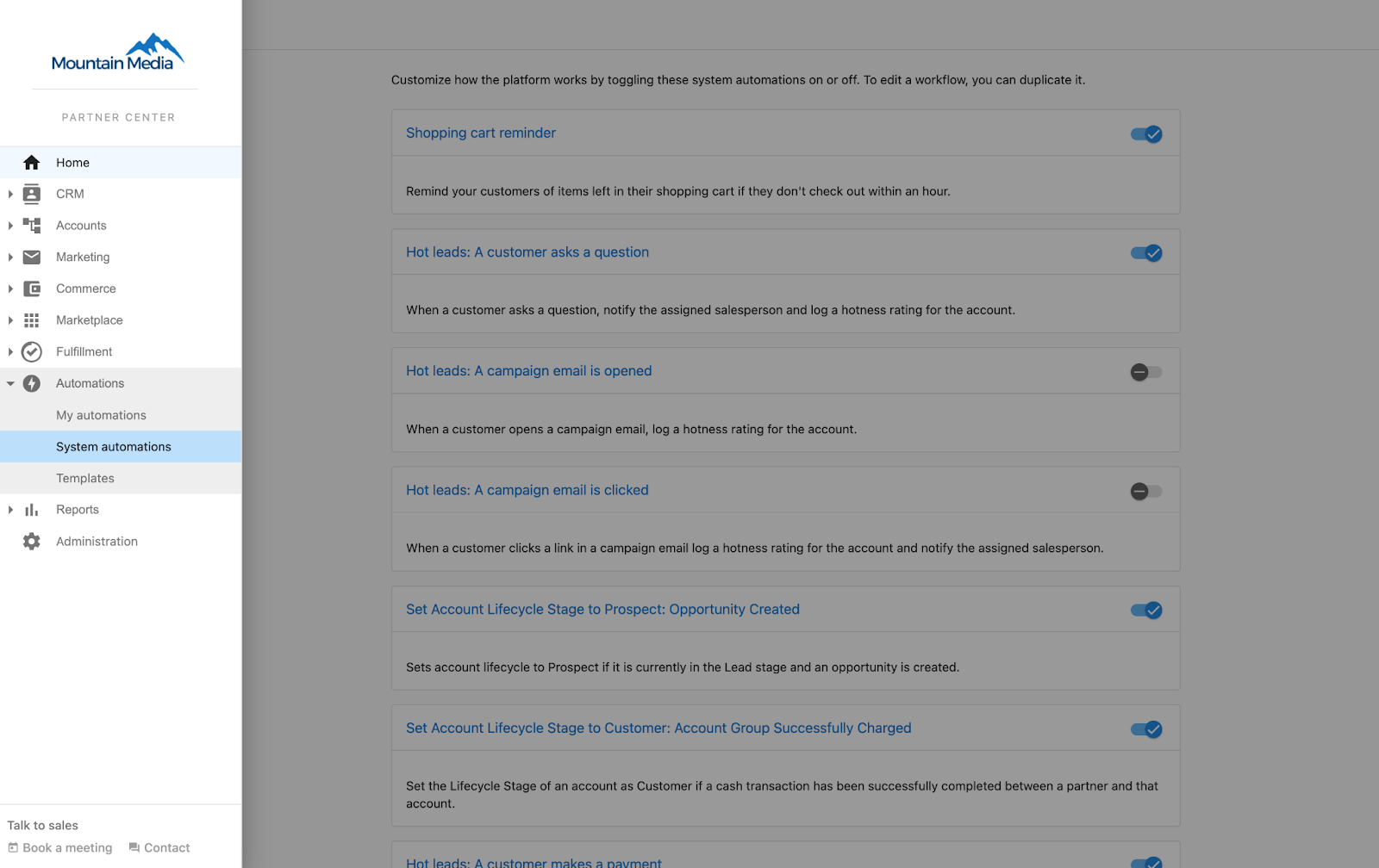 System Automations – Vendasta Support